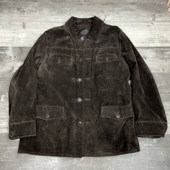 Express | Jackets & Coats | Vintage Express Brown Genuine Suede Leather ...